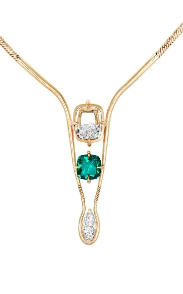 Moritz Glik 18k Yellow Gold Ita Y Necklace
