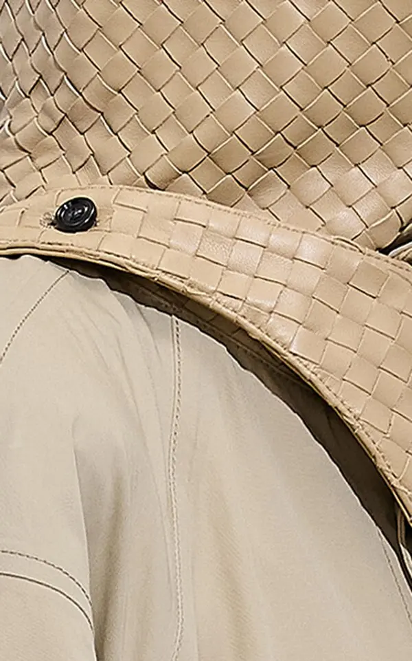 Bottega Veneta Leather-trimmed Short Cotton Trench Coat
