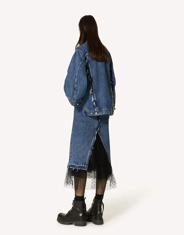 Red Valentino A-shaped Denim Skirt