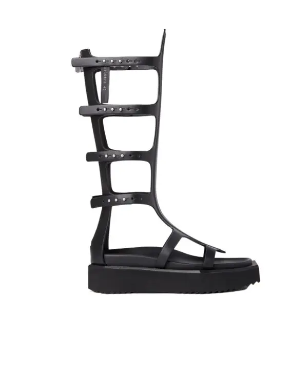 Rick Owens Cyclops Spartan Leather Sandals - Black