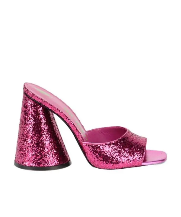 Attico Metallic Open-toe Slip-on Mules - Pink