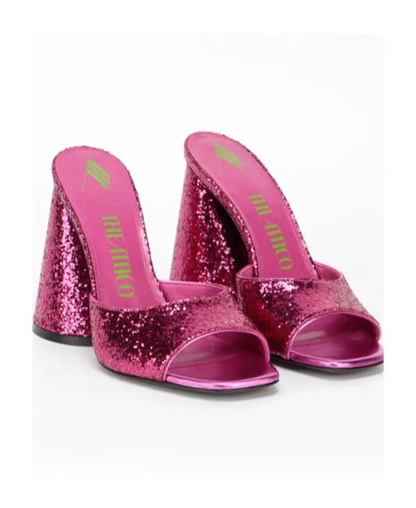 Attico Metallic Open-toe Slip-on Mules