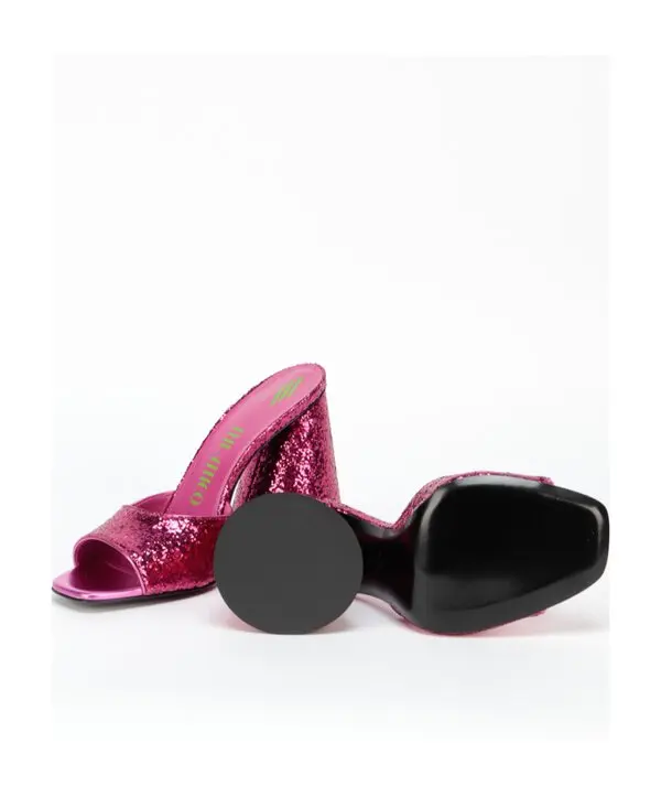 Attico Metallic Open-toe Slip-on Mules