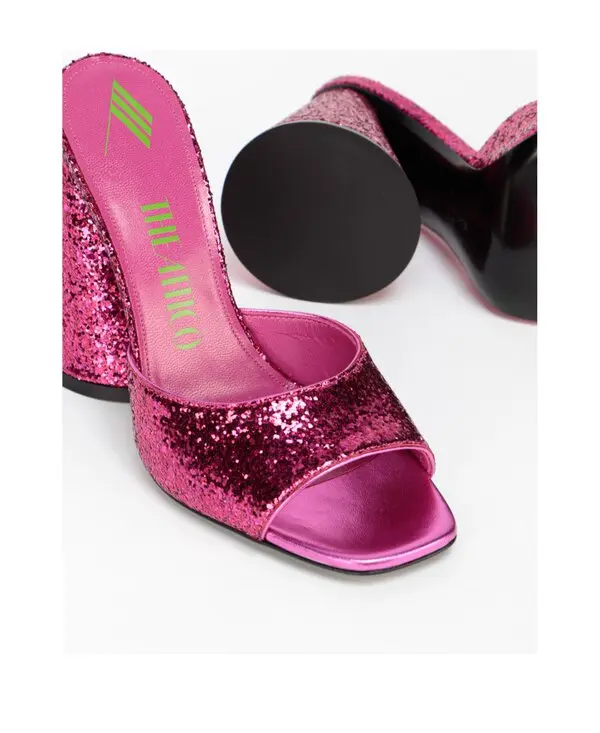Attico Metallic Open-toe Slip-on Mules