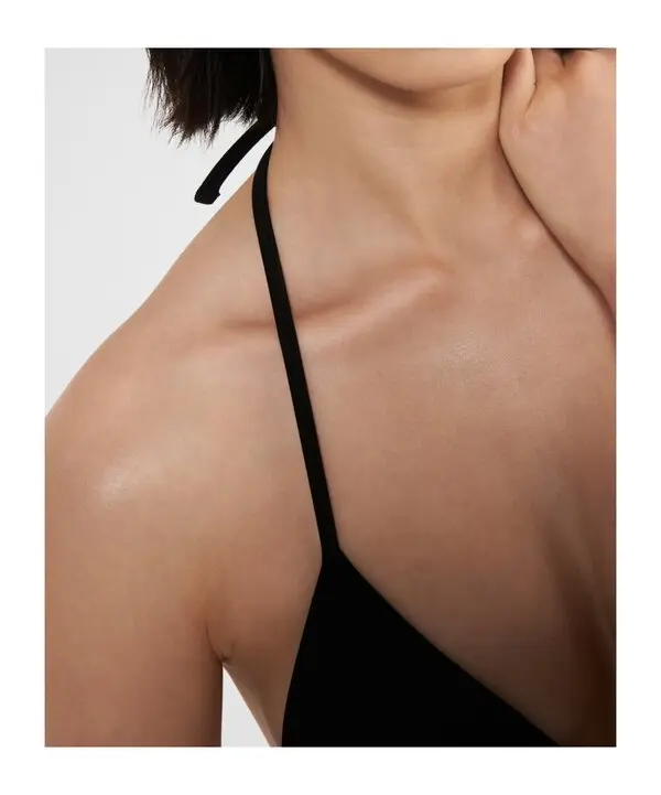 Prada Interlock Fabric Triangle Bikini Top