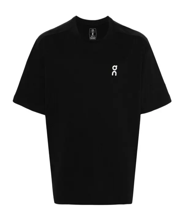 On Logo-print Organic-cotton T-shirt - Black