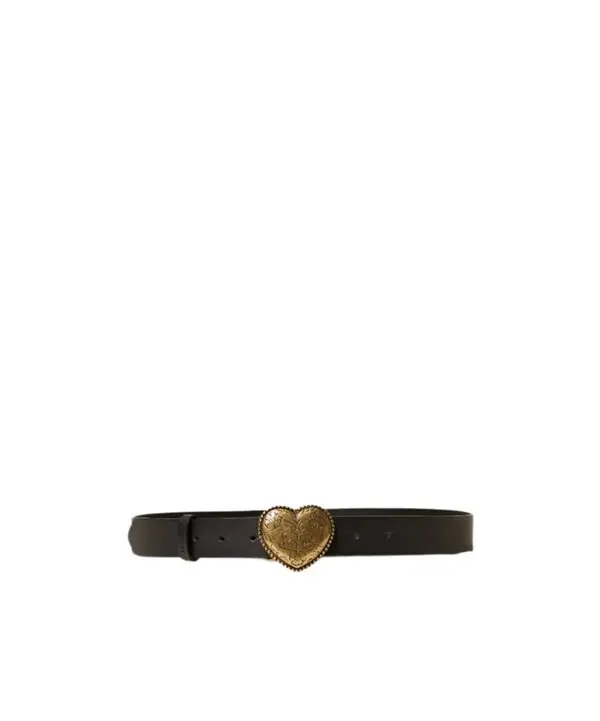 TWINSET Heart-buckle Leather Belt - Black
