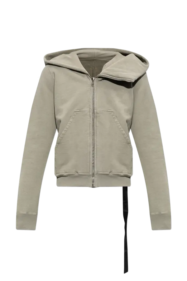 Rick Owens Sweatshirt With Asymmetric Zipper - Grey