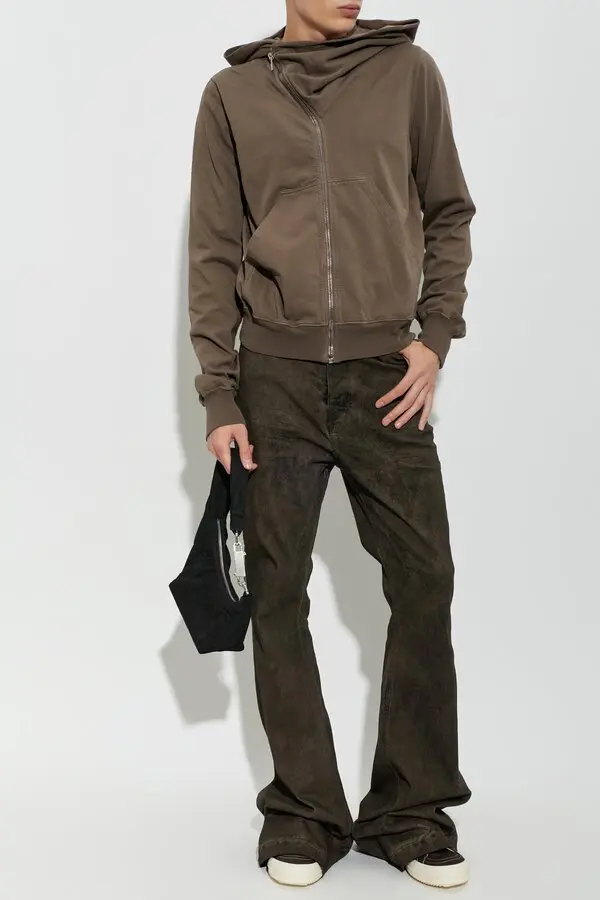 Rick Owens Sweatshirt With Asymmetric Zipper