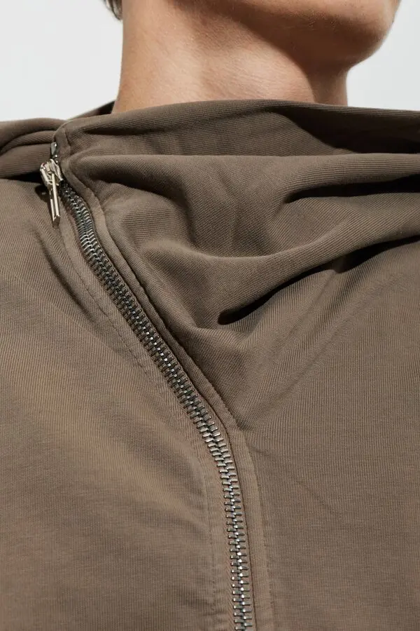 Rick Owens Sweatshirt With Asymmetric Zipper