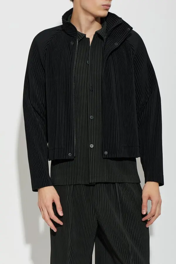 Issey Miyake Pleated Sweatshirt With Turtleneck