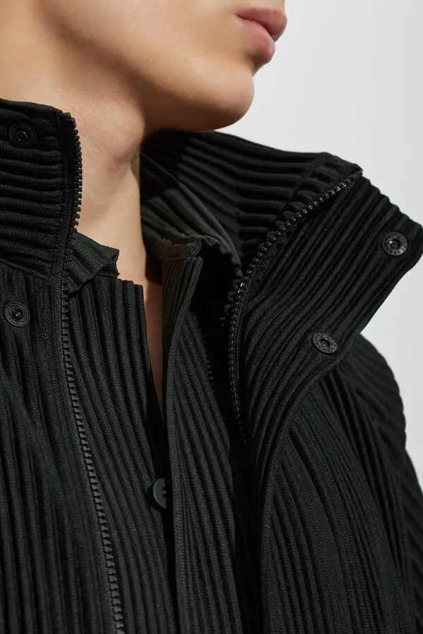 Issey Miyake Pleated Sweatshirt With Turtleneck
