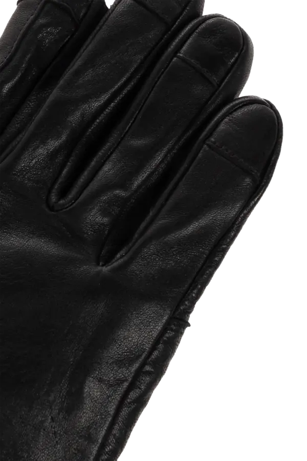 Rick Owens Leather Gloves With Ribbed Cuffs