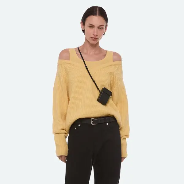 Helmut Lang Double-layer V-neck Sweater - Cornsilk