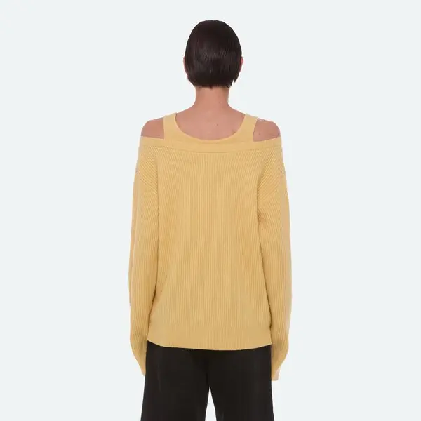 Helmut Lang Double-layer V-neck Sweater - Cornsilk