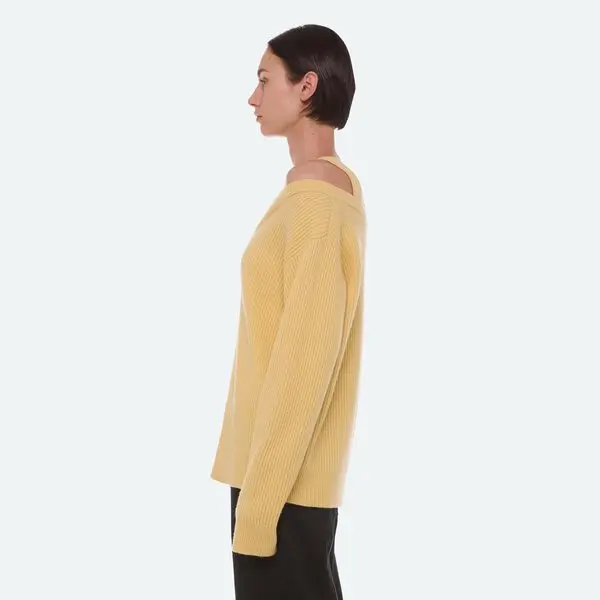Helmut Lang Double-layer V-neck Sweater - Cornsilk