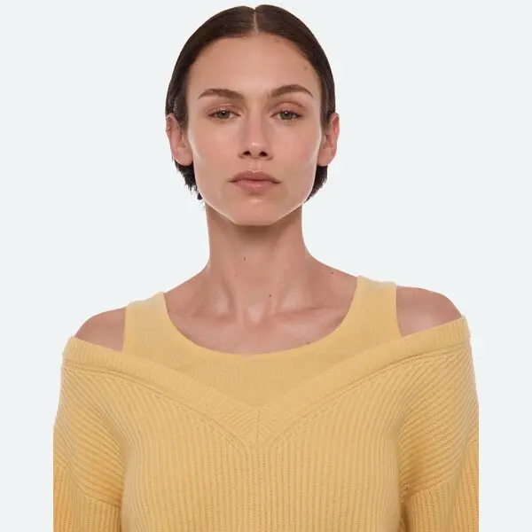 Helmut Lang Double-layer V-neck Sweater - Cornsilk