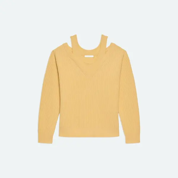 Helmut Lang Double-layer V-neck Sweater - Cornsilk