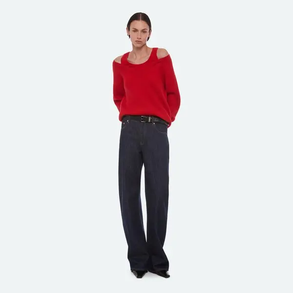 Helmut Lang Double-layer V-neck Sweater - Red