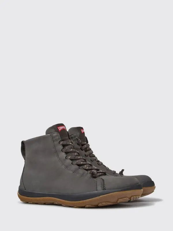 Camper Peu Pista Gm Outdoor Ankle Boots In Nubuck And Gore-tex With Side Zip