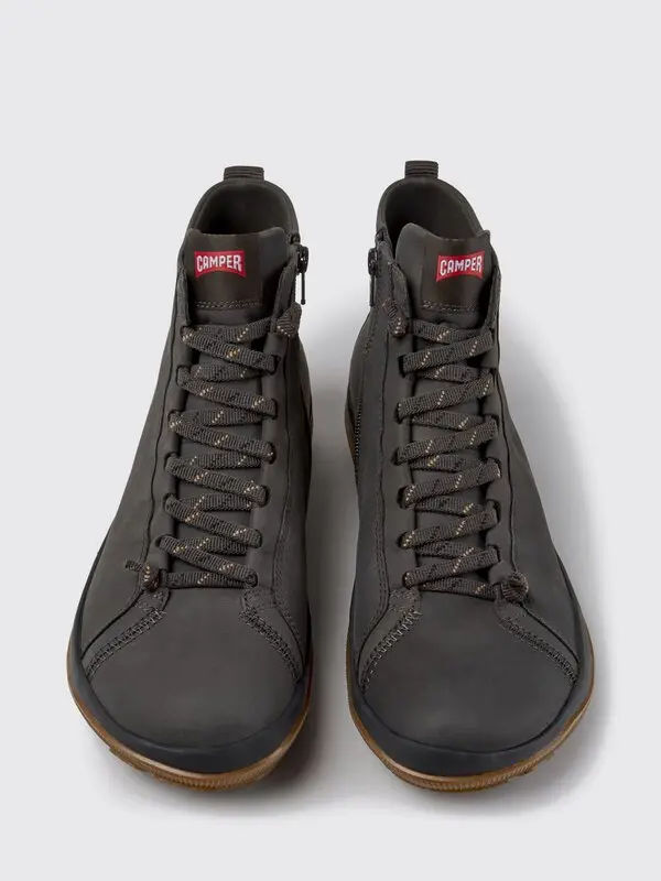 Camper Peu Pista Gm Outdoor Ankle Boots In Nubuck And Gore-tex With Side Zip