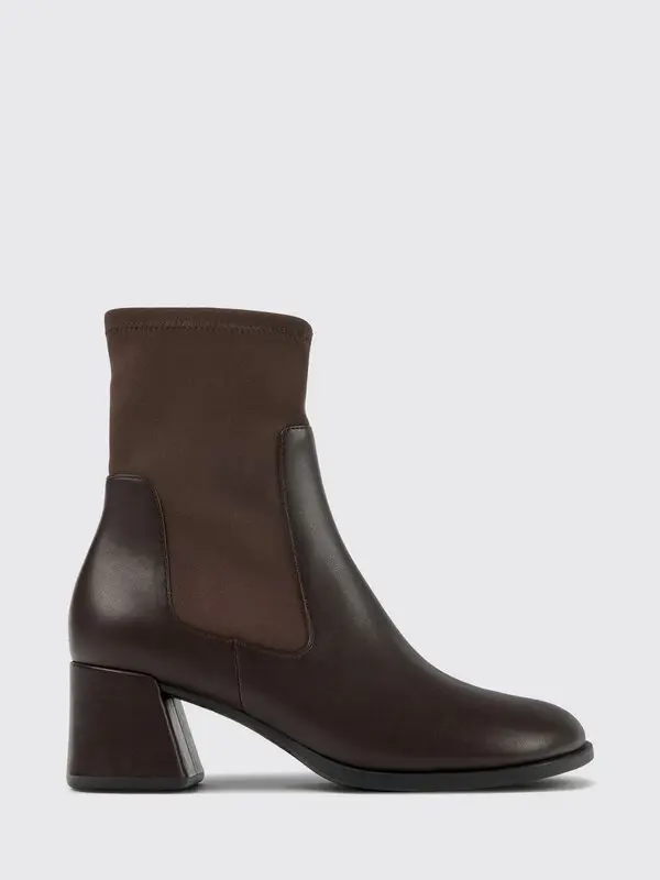 Camper Kora Smooth Leather Chelsea Boots With Medium Heel - Brown