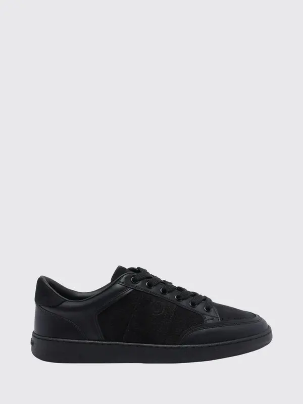 FERRAGAMO Gancini Low-top Sneakers In Calfskin And Nubuck Leather - Black