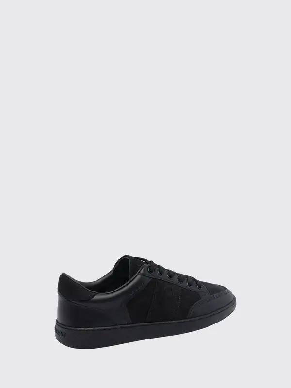 FERRAGAMO Gancini Low-top Sneakers In Calfskin And Nubuck Leather