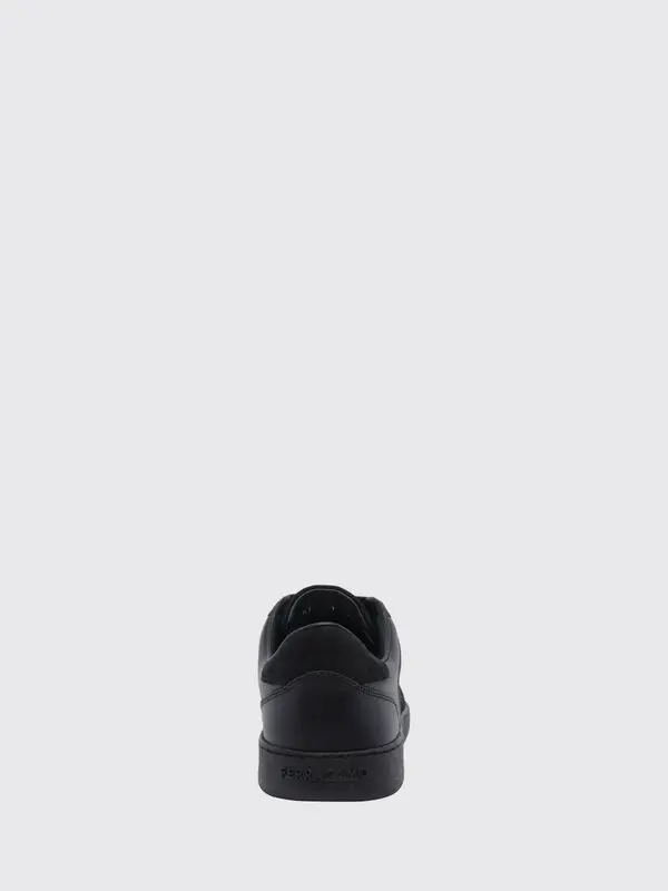 FERRAGAMO Gancini Low-top Sneakers In Calfskin And Nubuck Leather