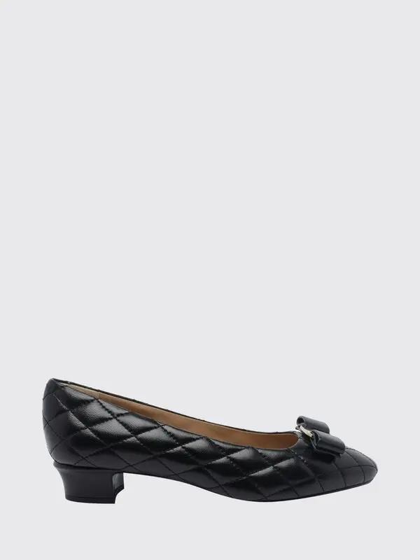FERRAGAMO Vara Low-heeled Court Shoes In Quilted Nappa Leather