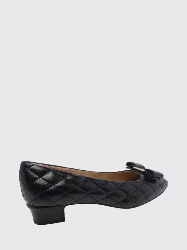 FERRAGAMO Vara Low-heeled Court Shoes In Quilted Nappa Leather