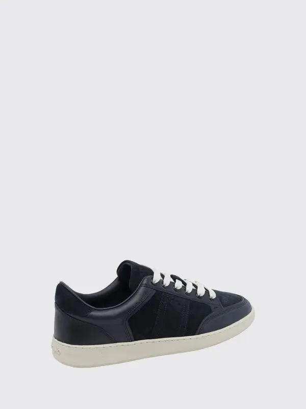 FERRAGAMO Gancini Low-top Sneakers In Calfskin And Nubuck Leather