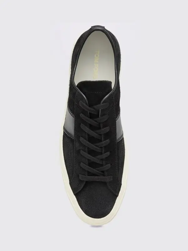 TOM FORD Low-top Suede Calfskin Sneakers - Black