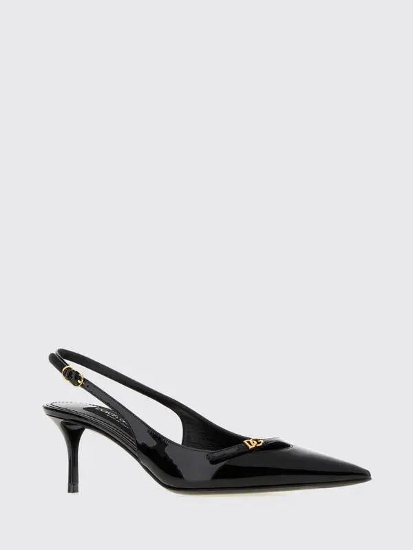 Dolce & Gabbana Patent Leather Slingback Pumps With Dg Monogram