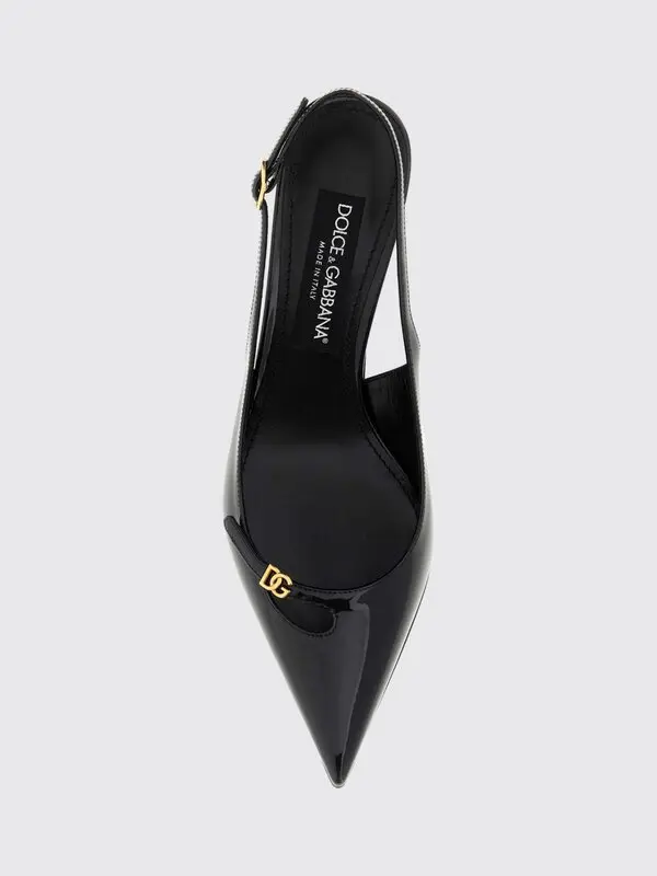 Dolce & Gabbana Patent Leather Slingback Pumps With Dg Monogram