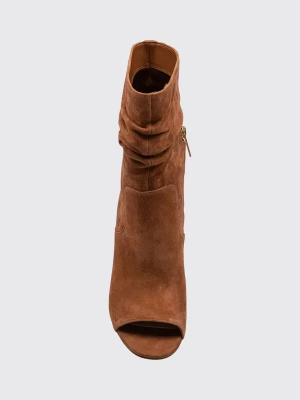 Michael Kors Peep-toe Ruched Suede Heeled Boots