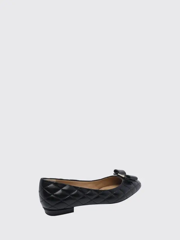 FERRAGAMO Varina Quilted Nappa Ballet Flats With Bow Detail