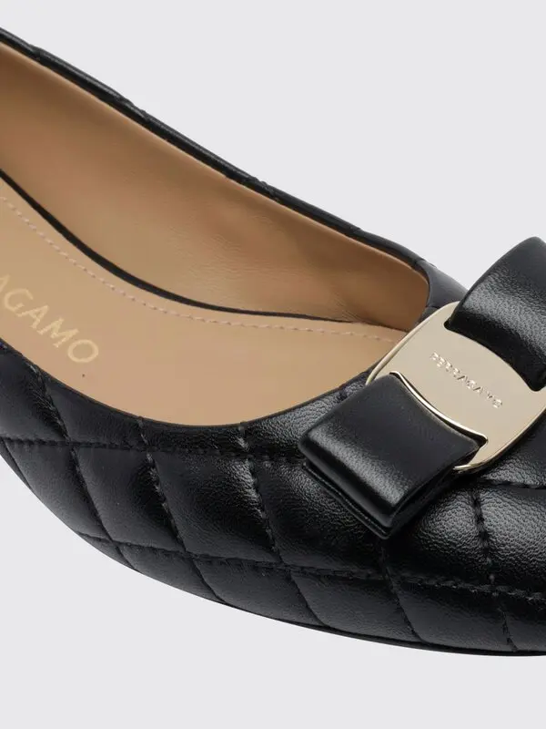 FERRAGAMO Varina Quilted Nappa Ballet Flats With Bow Detail