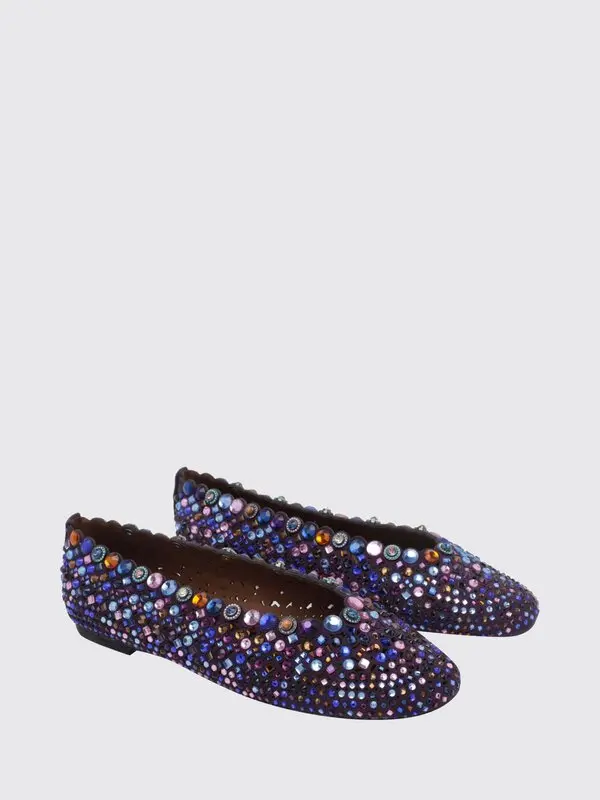 Kurt Geiger Crystal-embroidered Leather Ballet Flats