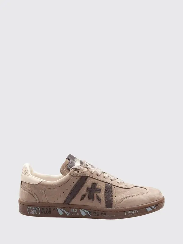 Premiata Bonnie Leather And Suede Sneakers With Maxi Side Logo