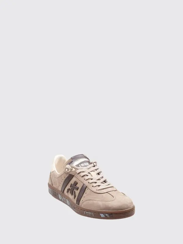 Premiata Bonnie Leather And Suede Sneakers With Maxi Side Logo