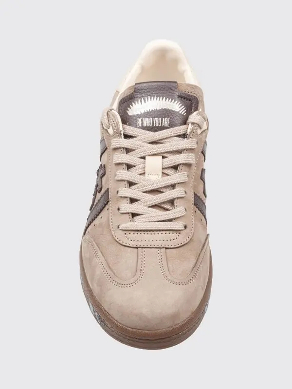 Premiata Bonnie Leather And Suede Sneakers With Maxi Side Logo