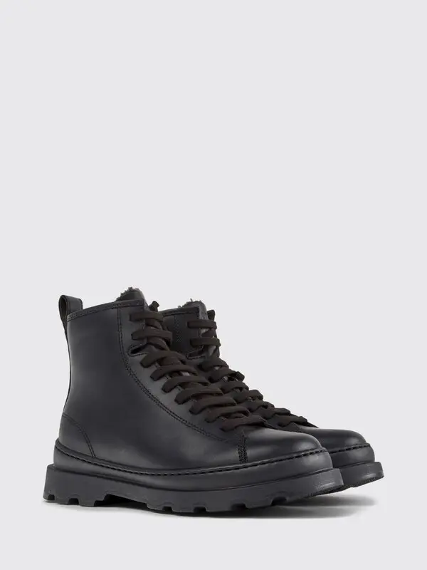 Camper Brutus+ Calfskin Combat Boots With Side Zip