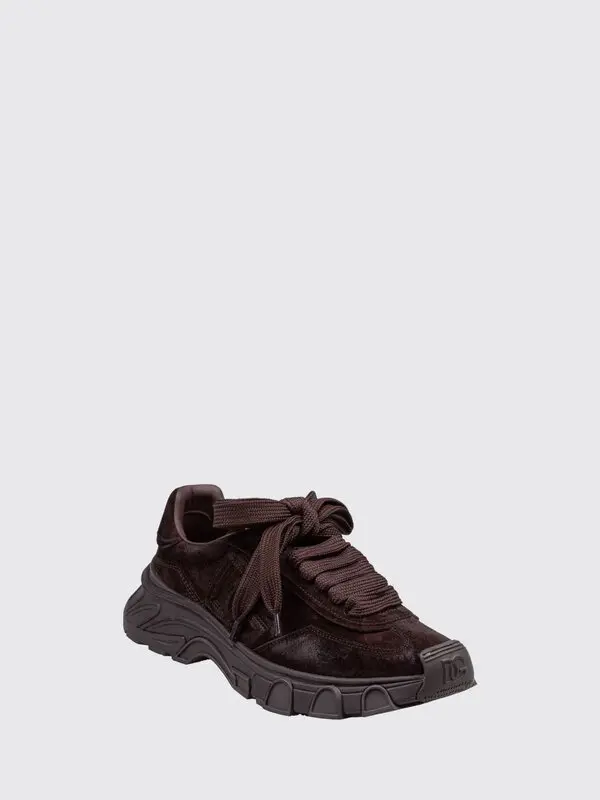 Dolce & Gabbana Dg Country Road Leather And Suede Sneakers With Monogram