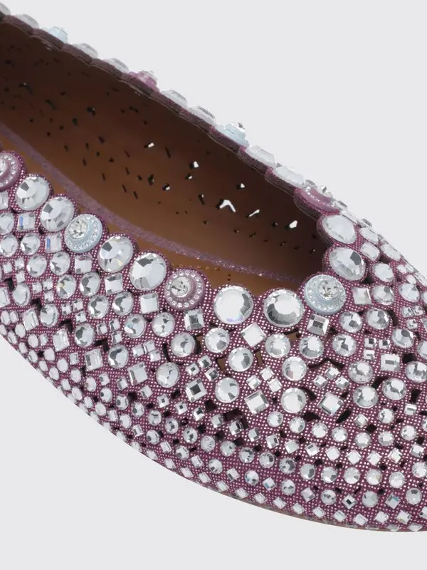 Kurt Geiger Crystal-embroidered Leather Ballet Flats