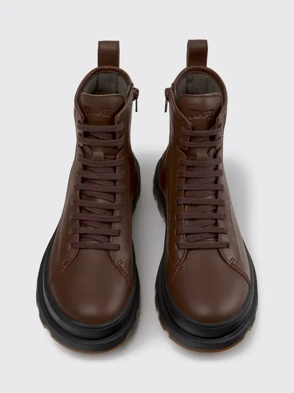Camper Brutus+ Calfskin Combat Boots With Side Zip