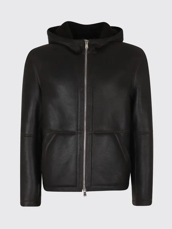 DONDUP Hooded Leather Jacket
