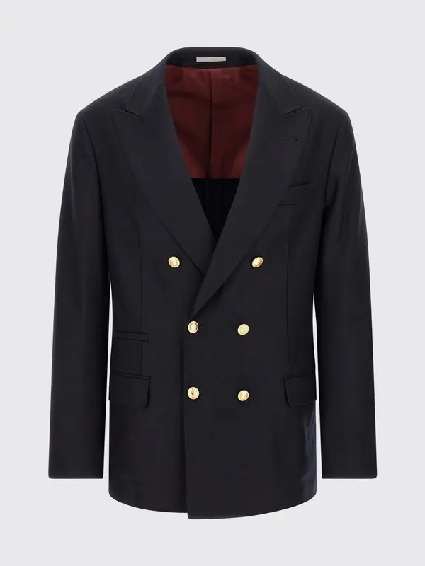 Brunello Cucinelli Slim Fit Double-breasted Wool And Cashmere Blazer