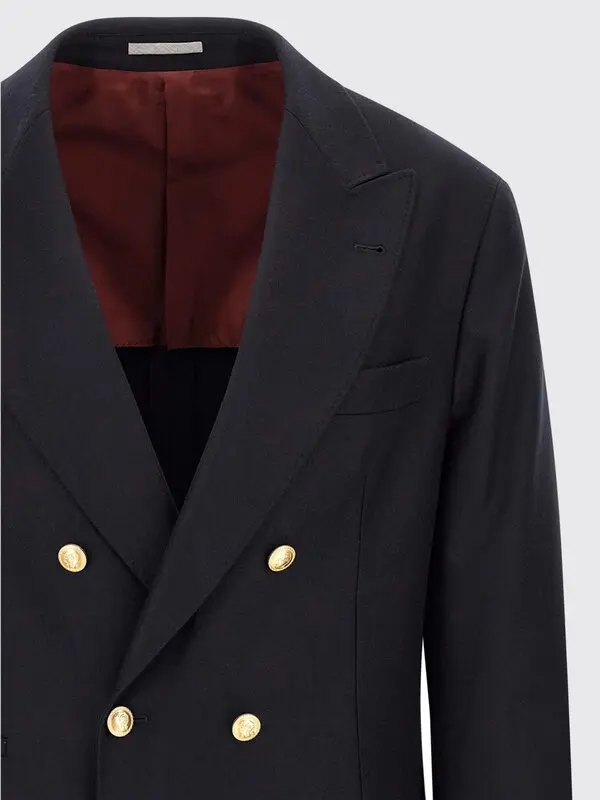Brunello Cucinelli Slim Fit Double-breasted Wool And Cashmere Blazer
