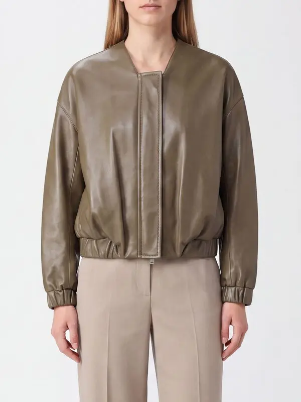 Khaite Cordan Relaxed-fit Lambskin Leather Bomber Jacket - Green